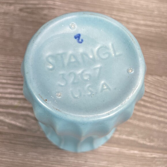 Accents | Vintage Stangl Pottery Light Blue Vase Art Deco Grooved ...